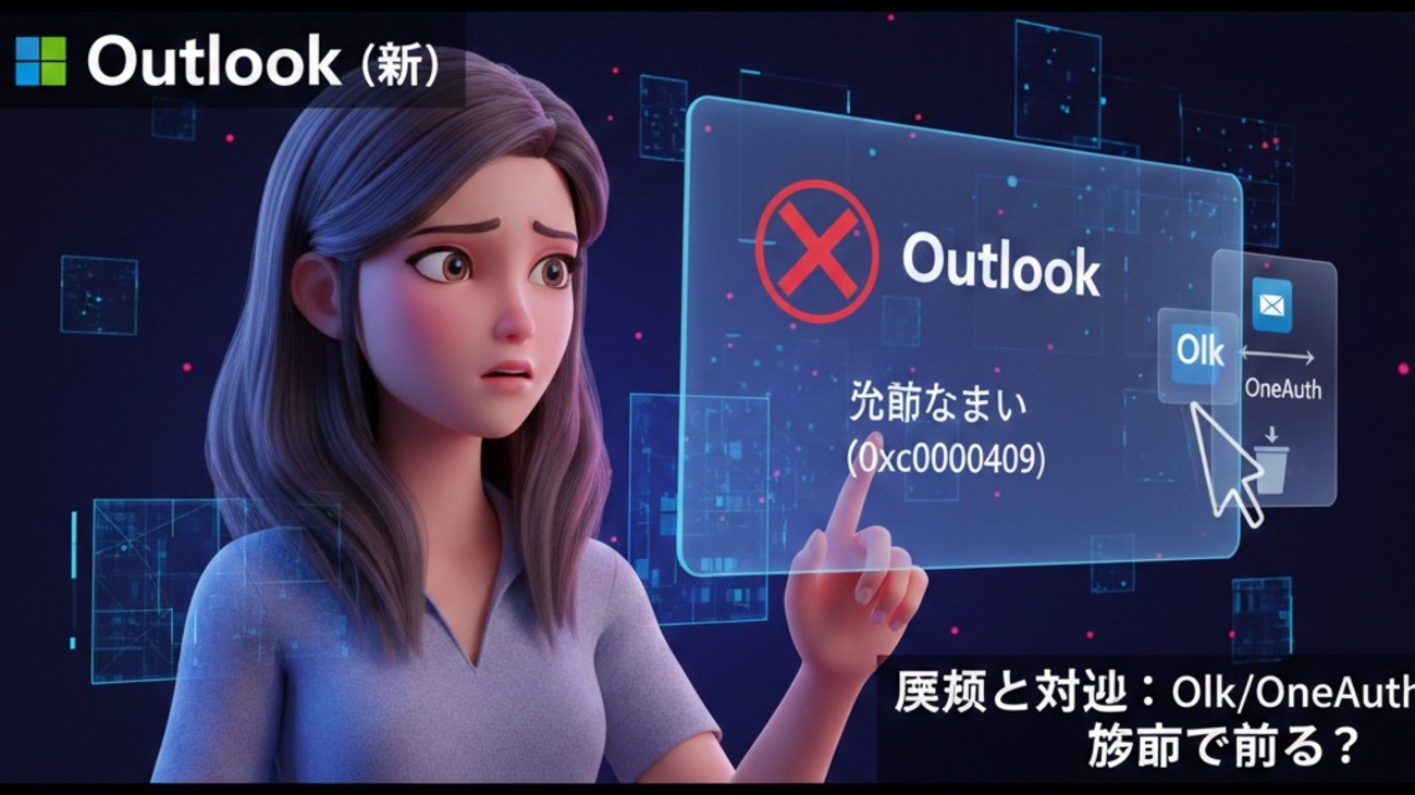 Outlook(新)が起動しない「0xc0000409」原因と対処：Olk/OneAuth削除で直る？ - エラー大全集
