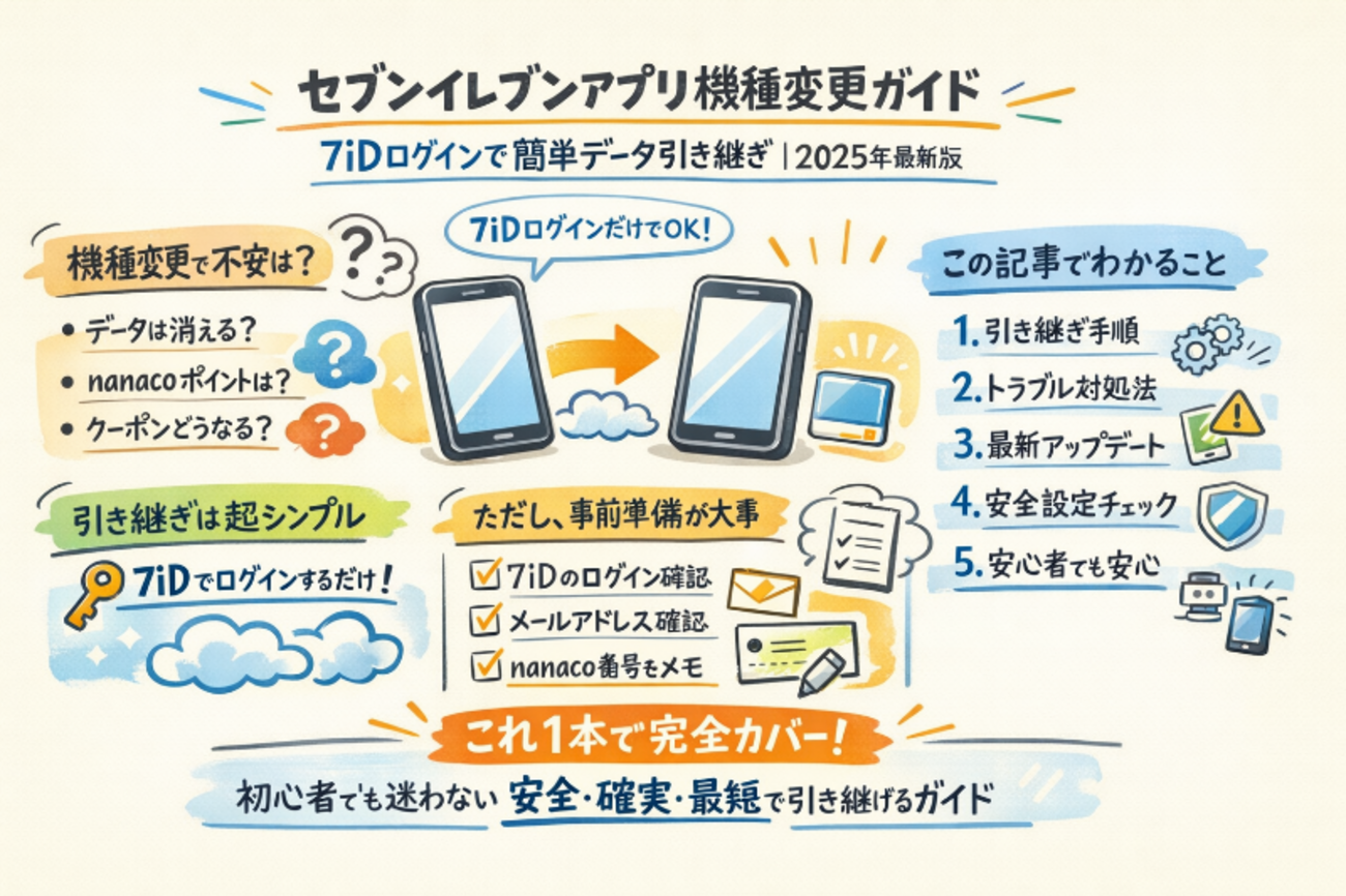 セブンイレブンアプリ機種変更ガイド｜7iDログインで簡単データ引き継ぎ【2025年最新版】 - note’ no naka