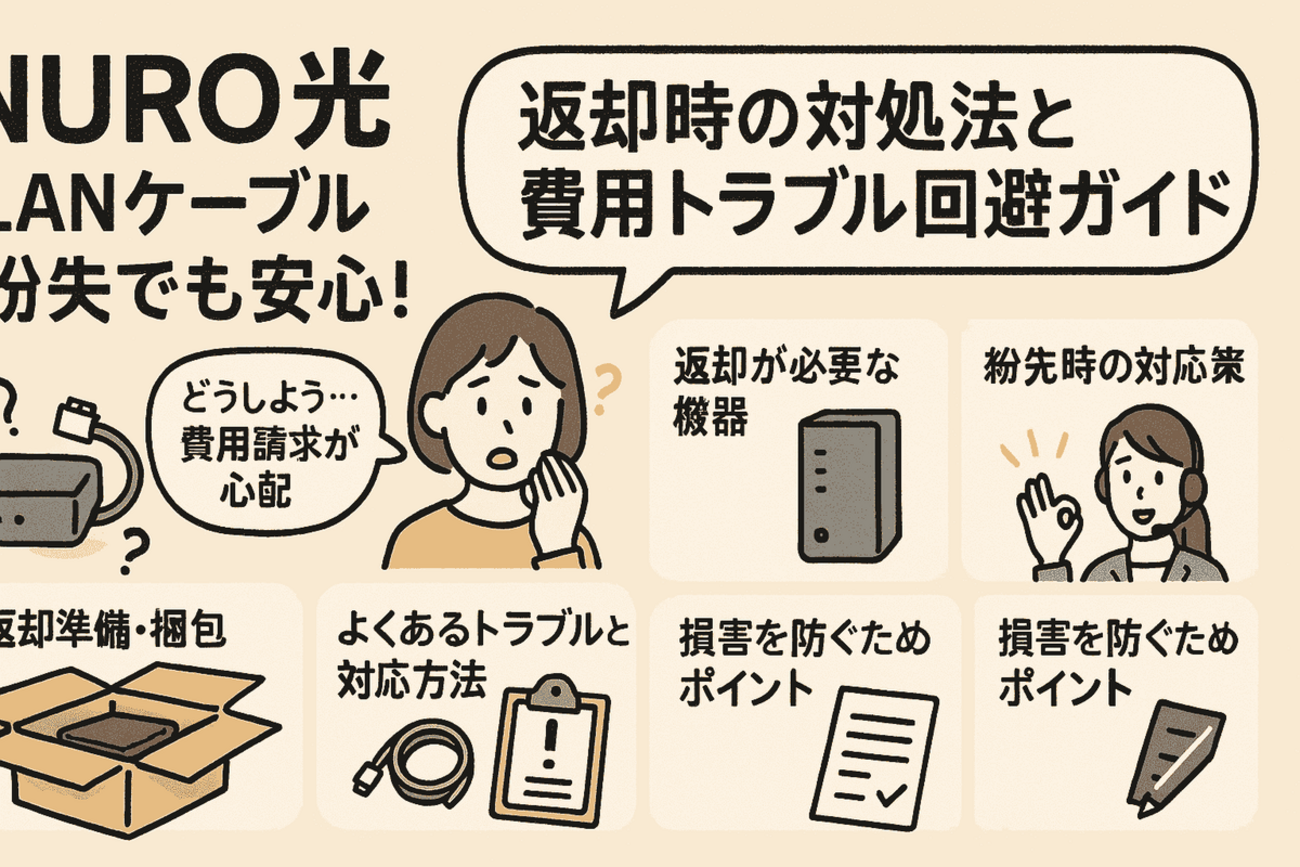 【NURO光】LANケーブル紛失でも安心！返却時の対処法と費用トラブル回避ガイド - note’ no naka