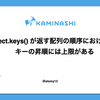 Object.keys() が返す配列の順序における数値キーの昇順には上限がある